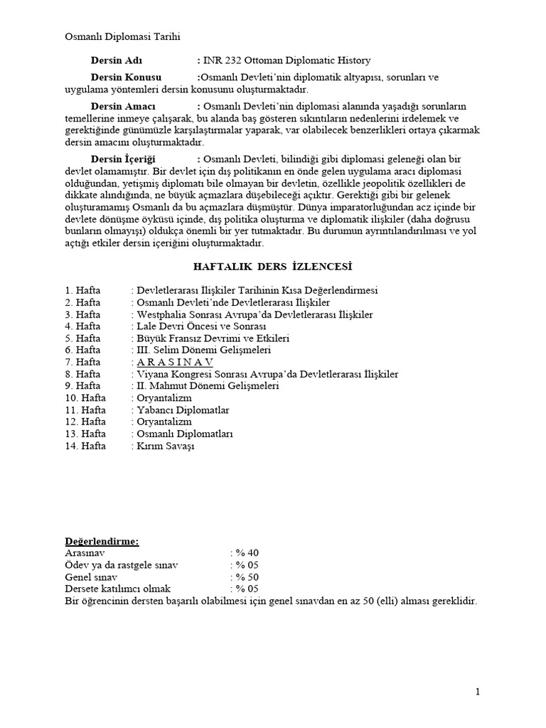 Osmanl%C4%B1_Diplomasi_Tarihi | PDF