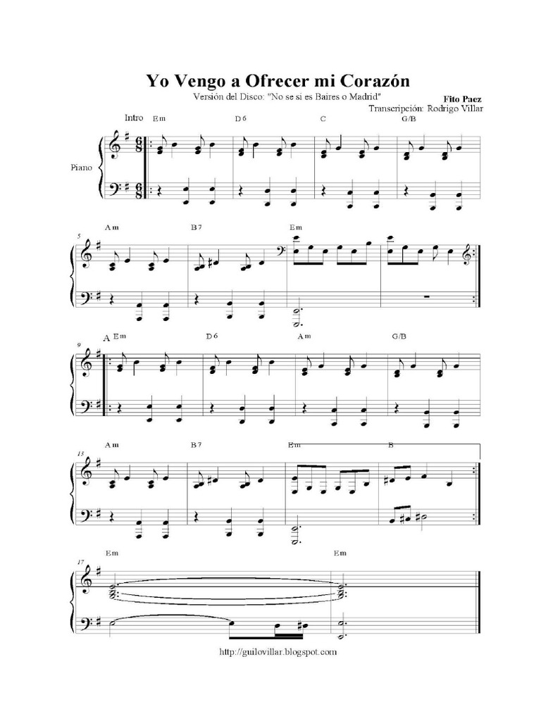 Yo Vengo A Ofrecer Mi Corazón | PDF