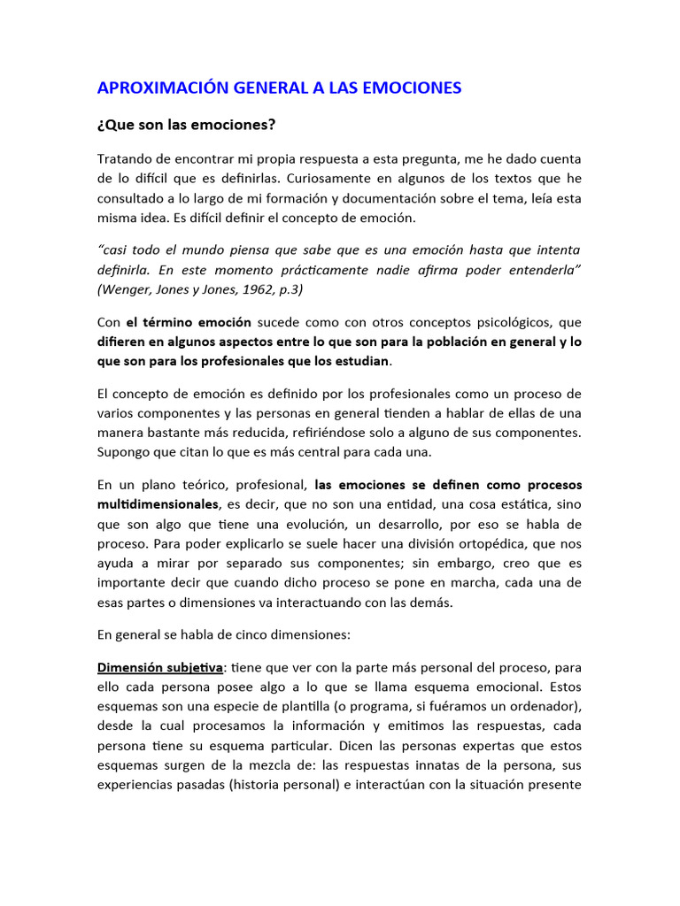 Emociones | PDF | Las emociones | Comportamiento