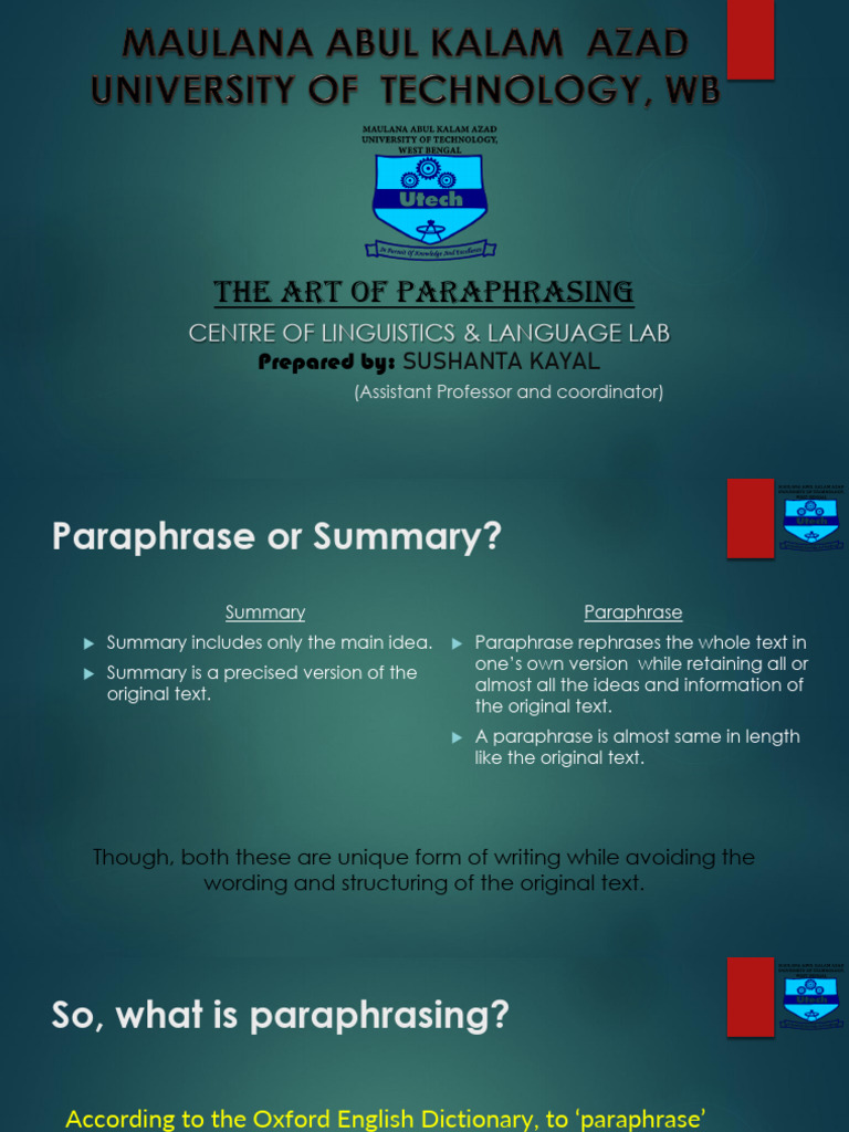 The Art of Paraphrasing | PDF | Information | Linguistics