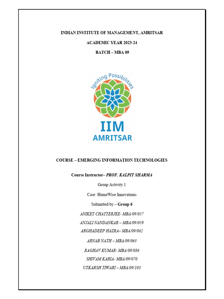 EIT - Group 6 - Assignment 1 | PDF | Internet Of Things | Computer Security