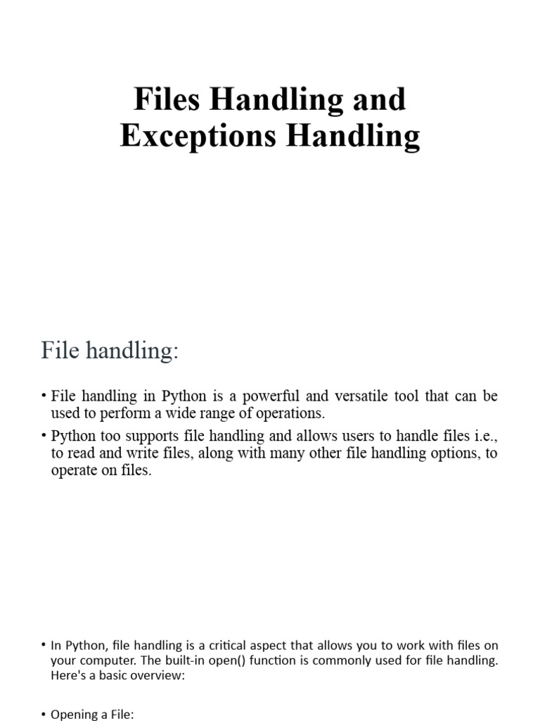 Files And Exceptions Pdf Computer File Python Programming Language 6832