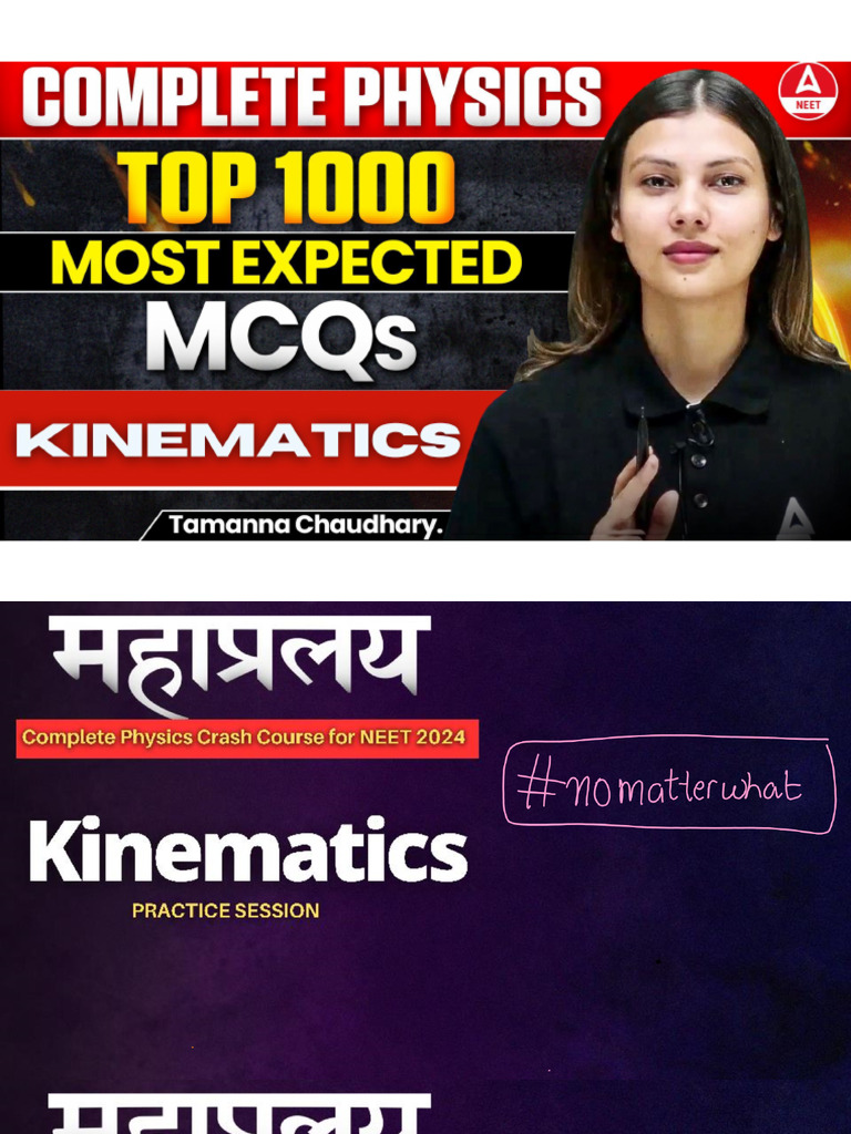 MAHA PRACTICE - Kinematics | PDF