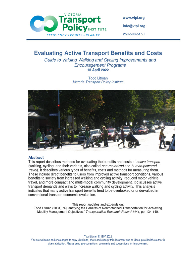 Active Transport Benefits Guide | PDF | Transport | Public Transport