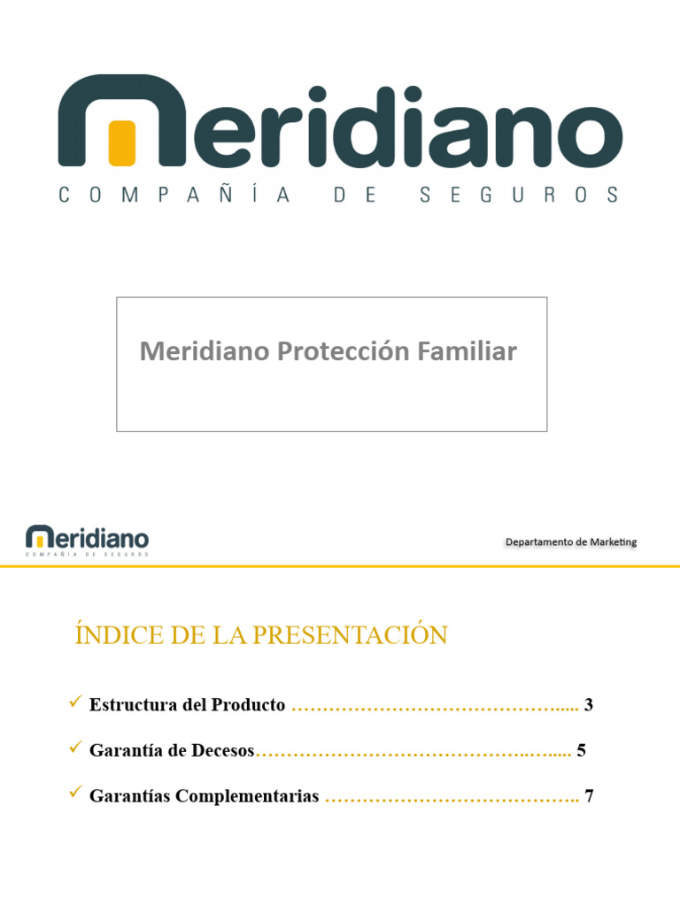 Presentación Decesos Meridiano | PDF | Seguro | Póliza de seguros