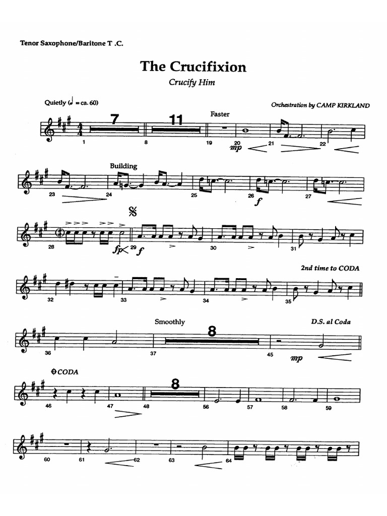 Vamos Sim, Crucificar - Saxofone Tenor 1,2 | PDF