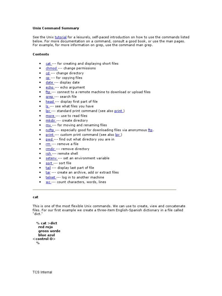 Tutorial Unix Command Summary Pdf Computer File File Transfer Protocol 2227