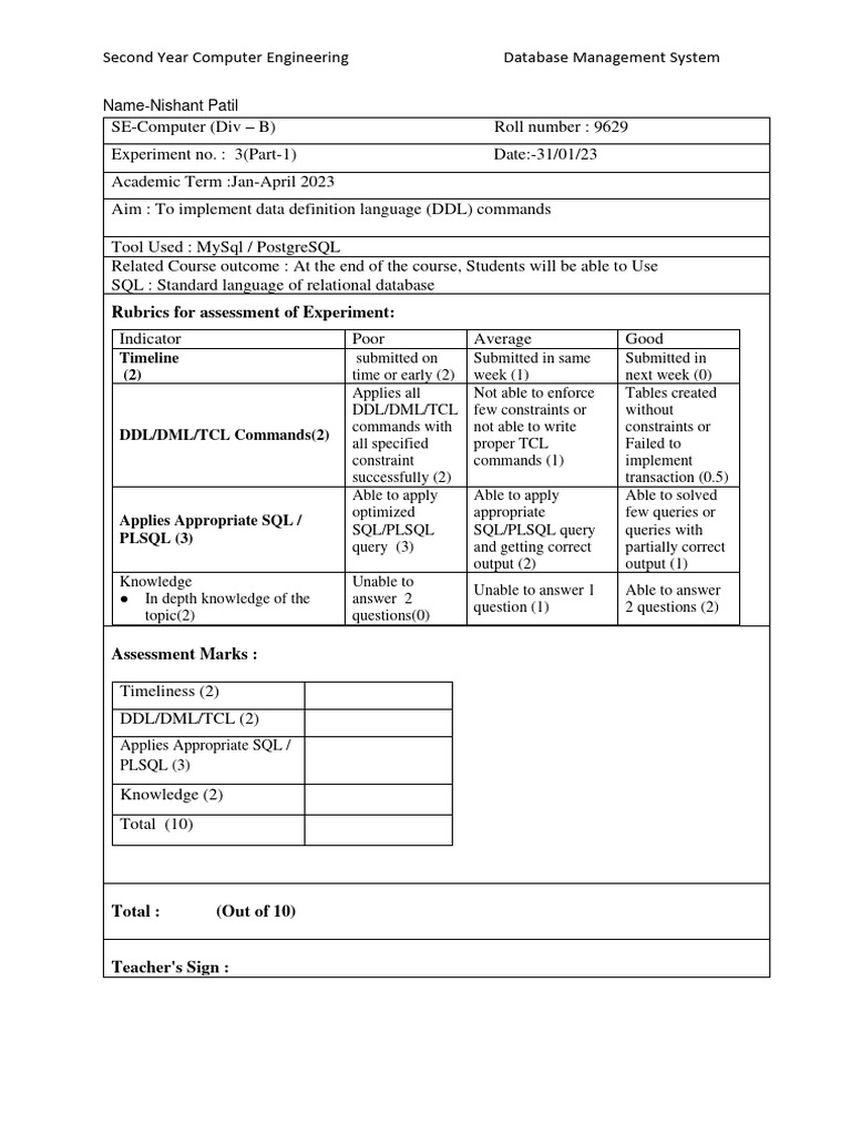 dbms_exp3a | PDF | Databases | Software Design