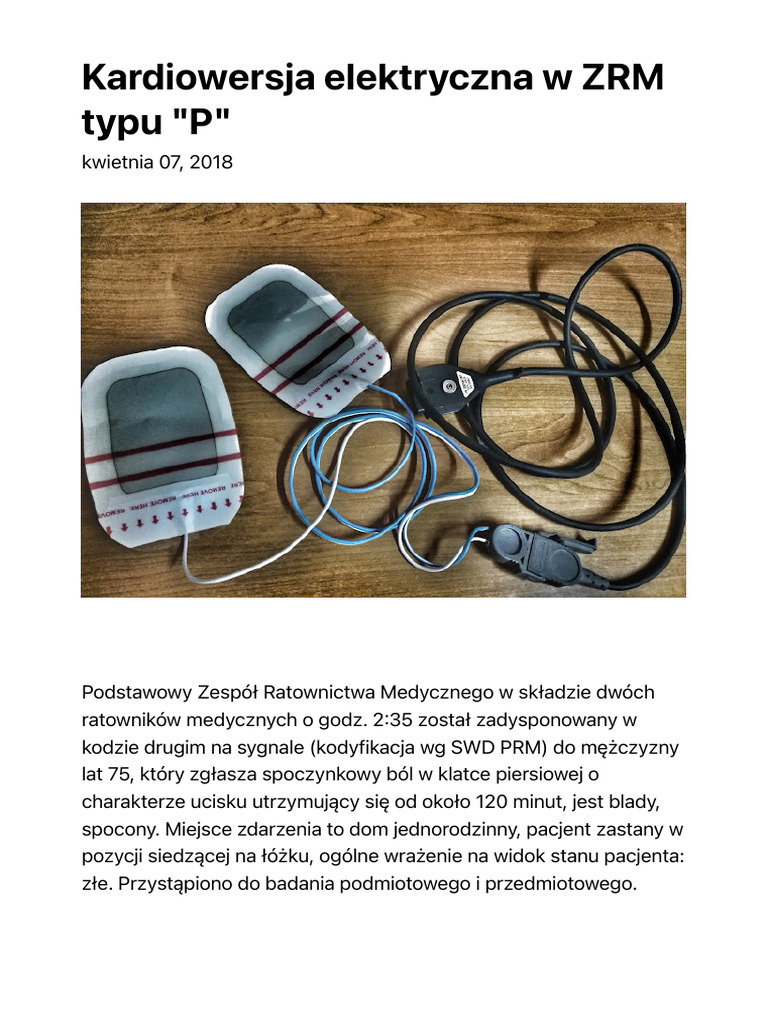Kardiowersja Elektryczna W ZRM Typu - P | PDF