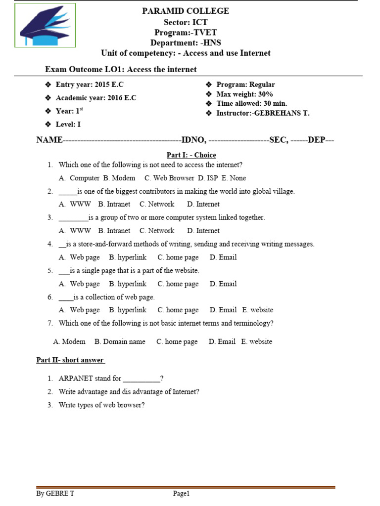 Lo1 Access and Use Internet | PDF