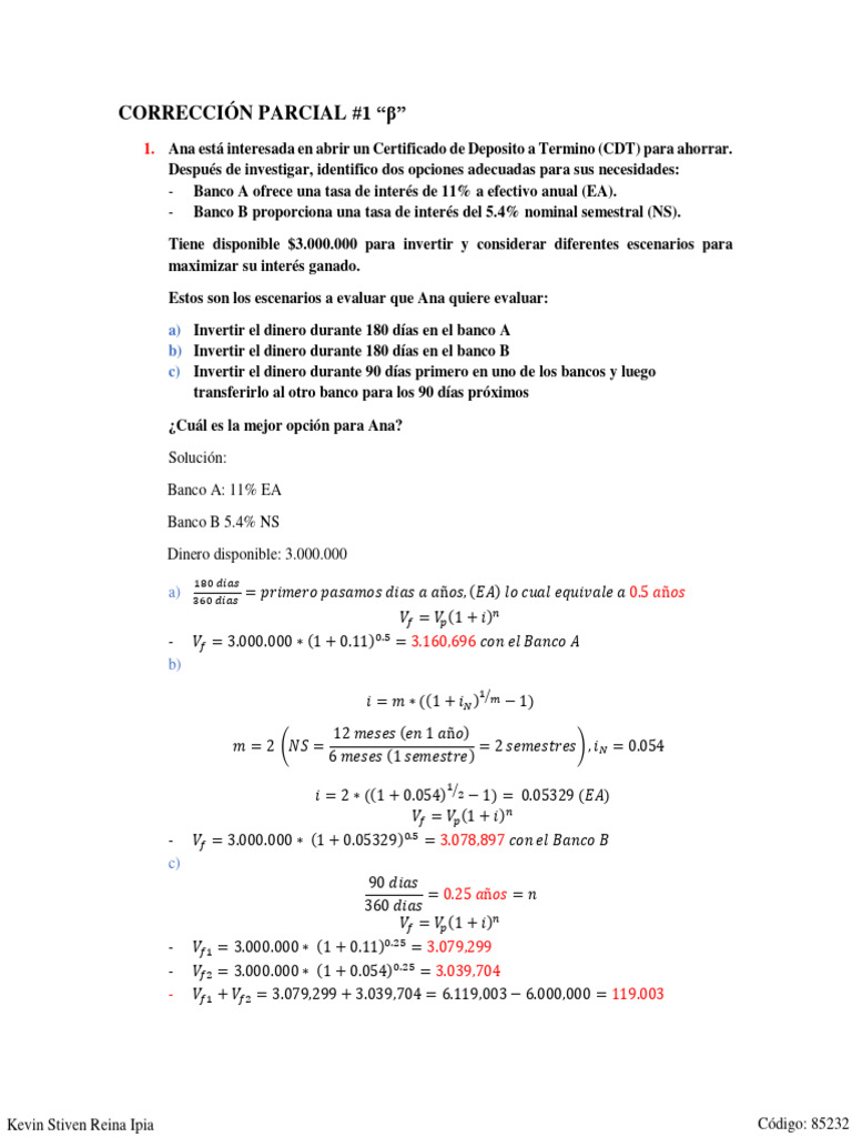Corrección Parcial #1 | PDF | Bancos | Economias