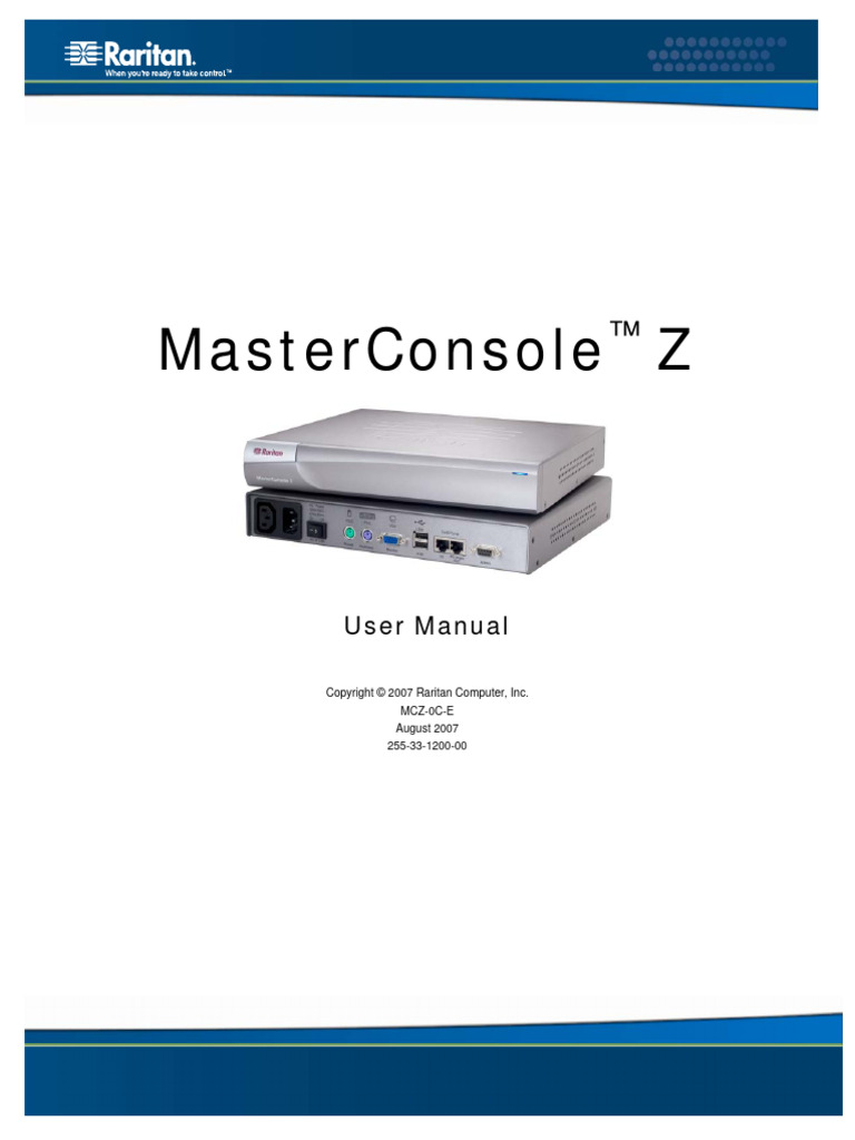 MasterConsole Z User Guide 0C E | PDF | Menu (Computing) | Computer Keyboard