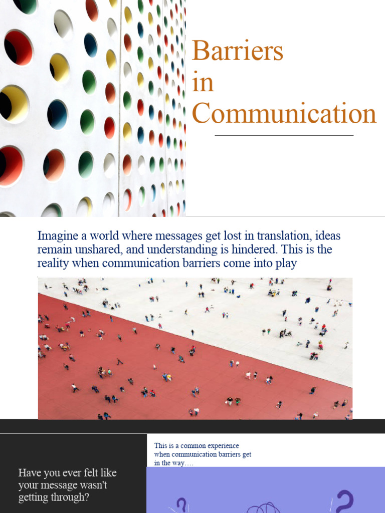 Barriers in Communication | PDF | Communication | Nonverbal Communication