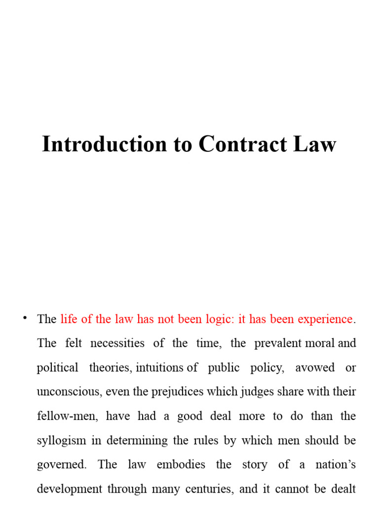 Introduction To Contract Law | PDF | Theory | Justice