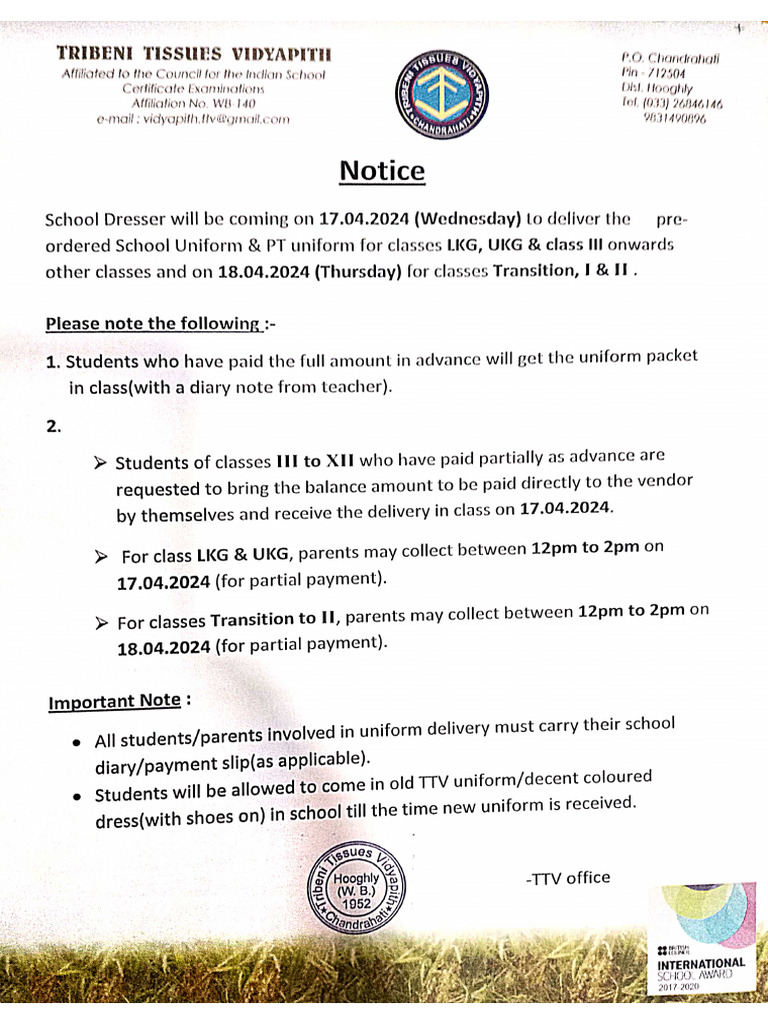 Notice For Students | PDF