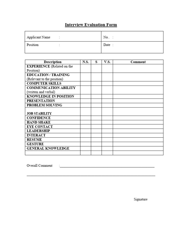 Interview Evaluation | PDF