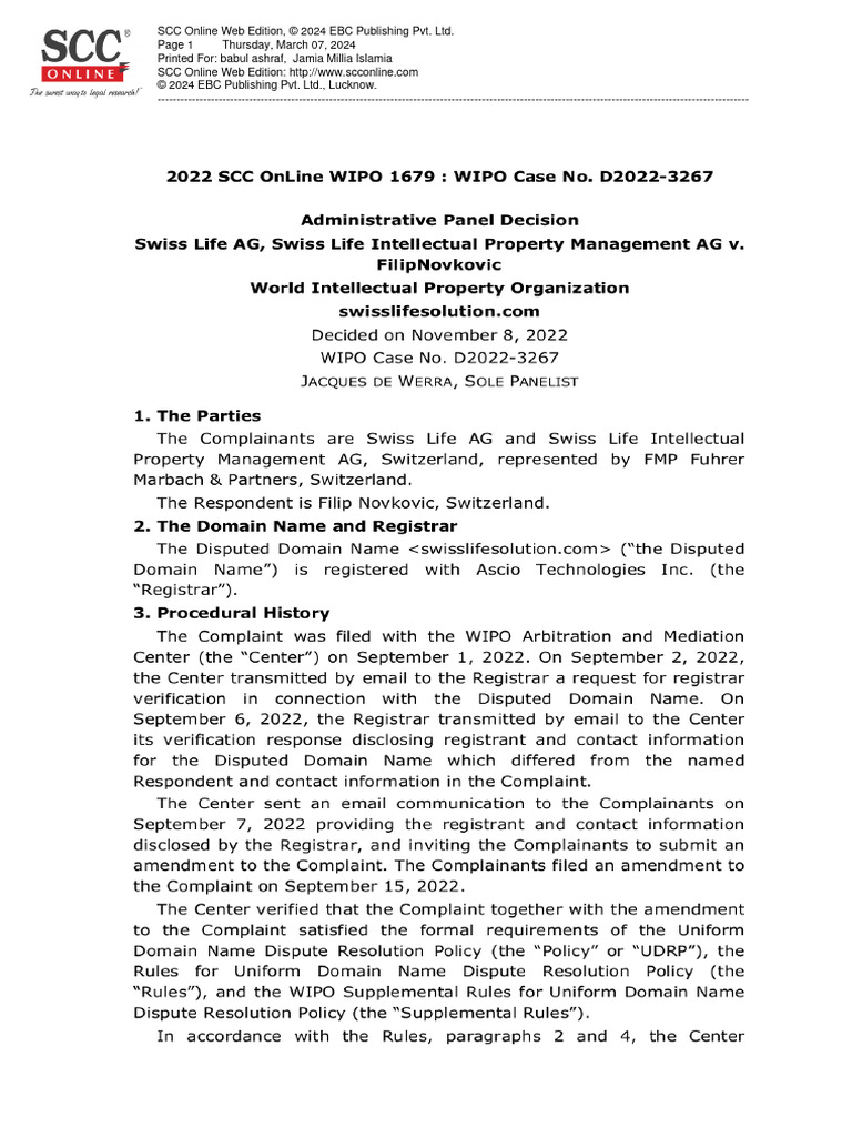 SCC Online Web Edition March 2024 | PDF