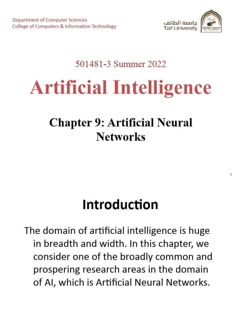 Chapter 9 - ANNs | PDF | Artificial Neural Network | Machine Learning