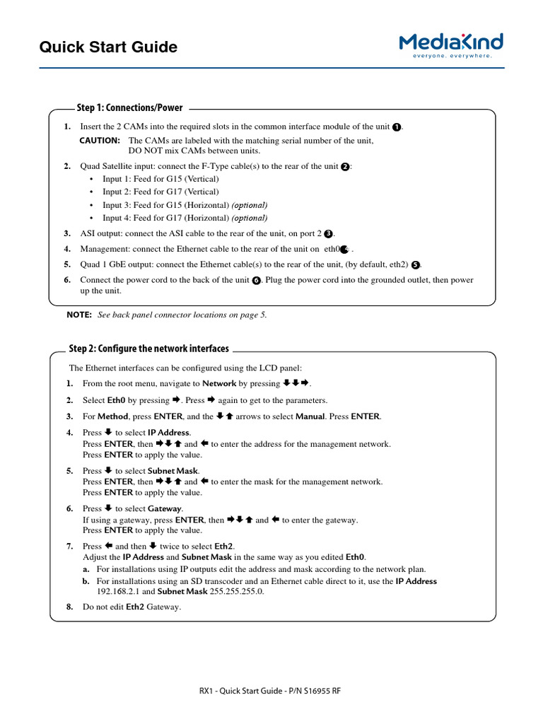 RX1-QuickStartGuide_Fox_RF | PDF | Ip Address | Multicast