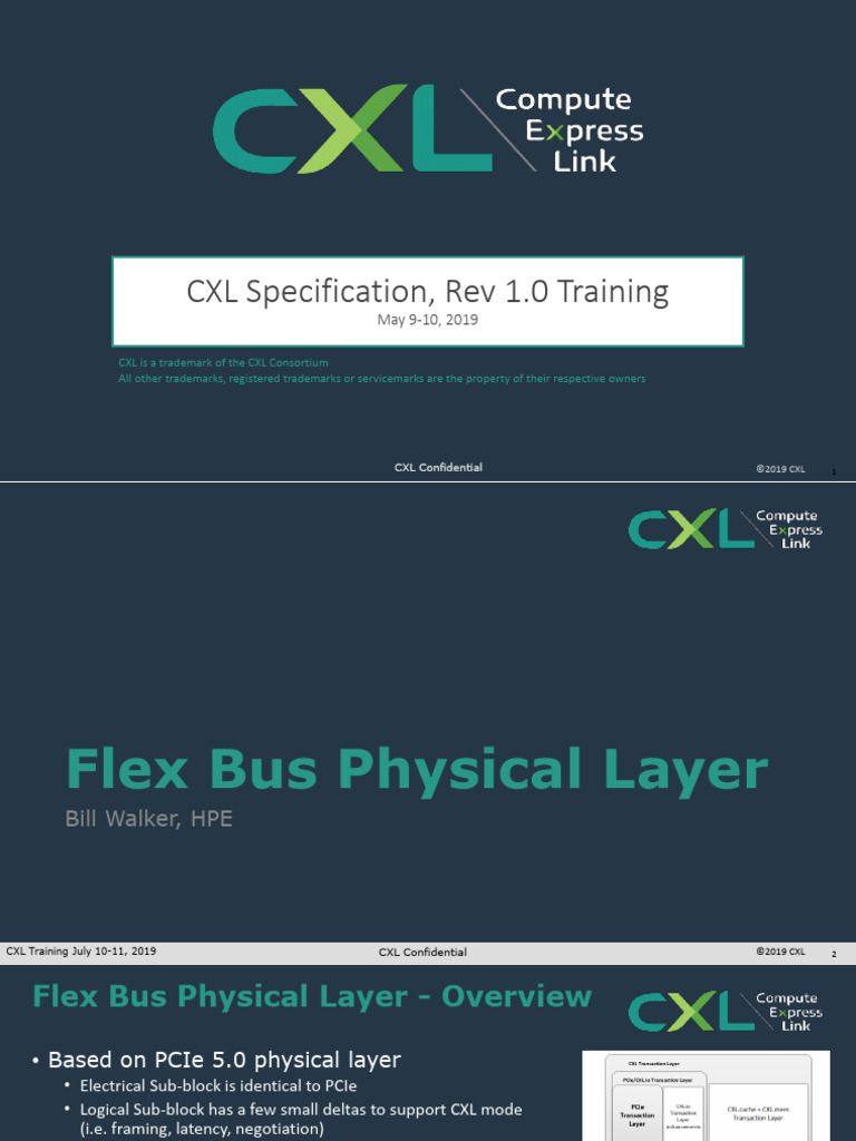 Day 1 - CXL Training 05 Flex Bus Physical Layer - July | PDF | Physical Layer Protocols ...