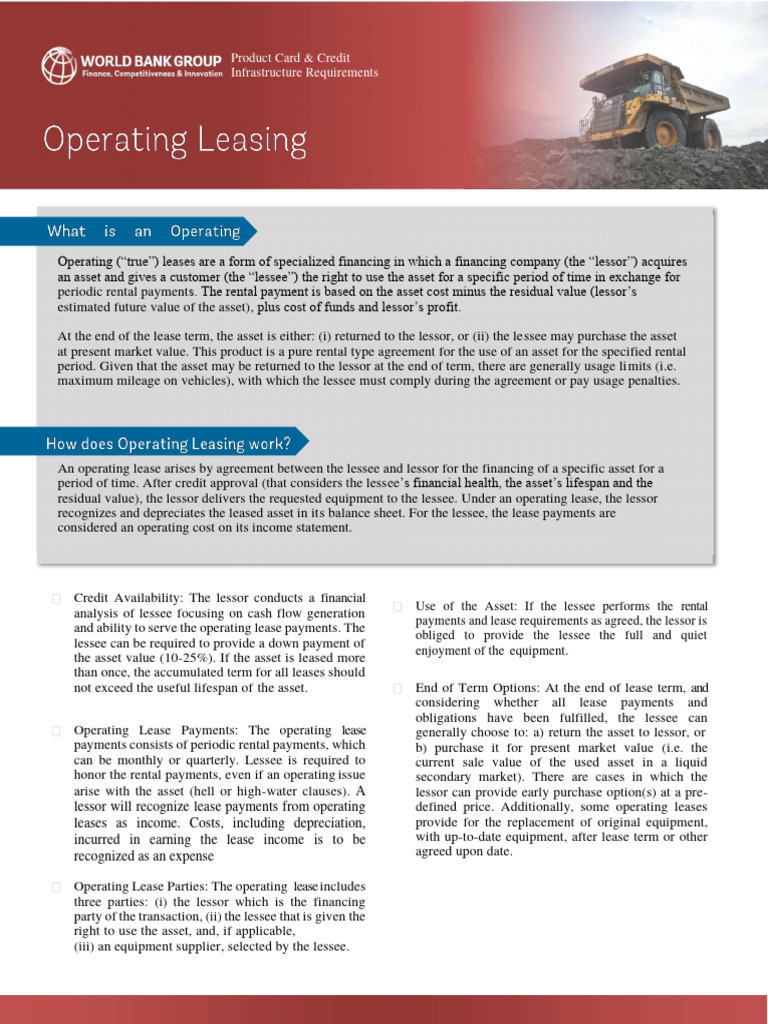 Operating Lease Infrastructure Guide | PDF | Lease | Credit