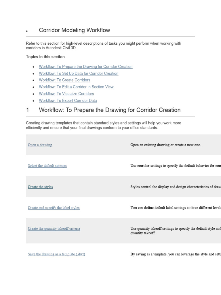 Corridor Modeling Workflow | PDF | Computer Science | Computer Programming