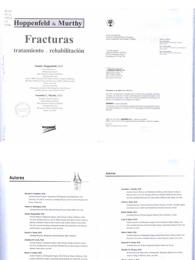 Stanley Hoppenfeld, Vasantha L. Murthy - Fracturas - Tratamiento y ...