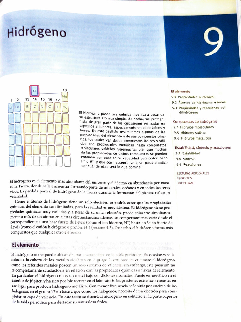 Hidrógeno | PDF | Isótopo | Hidrógeno