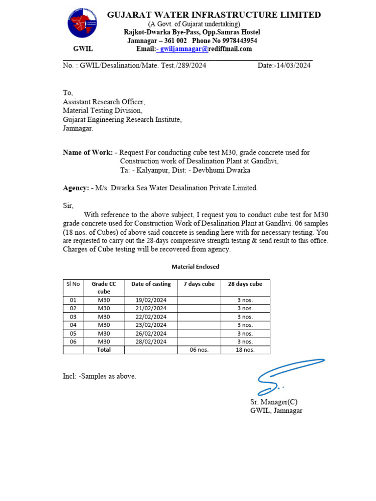 cube test letter_signed | PDF | Materials | Building Engineering