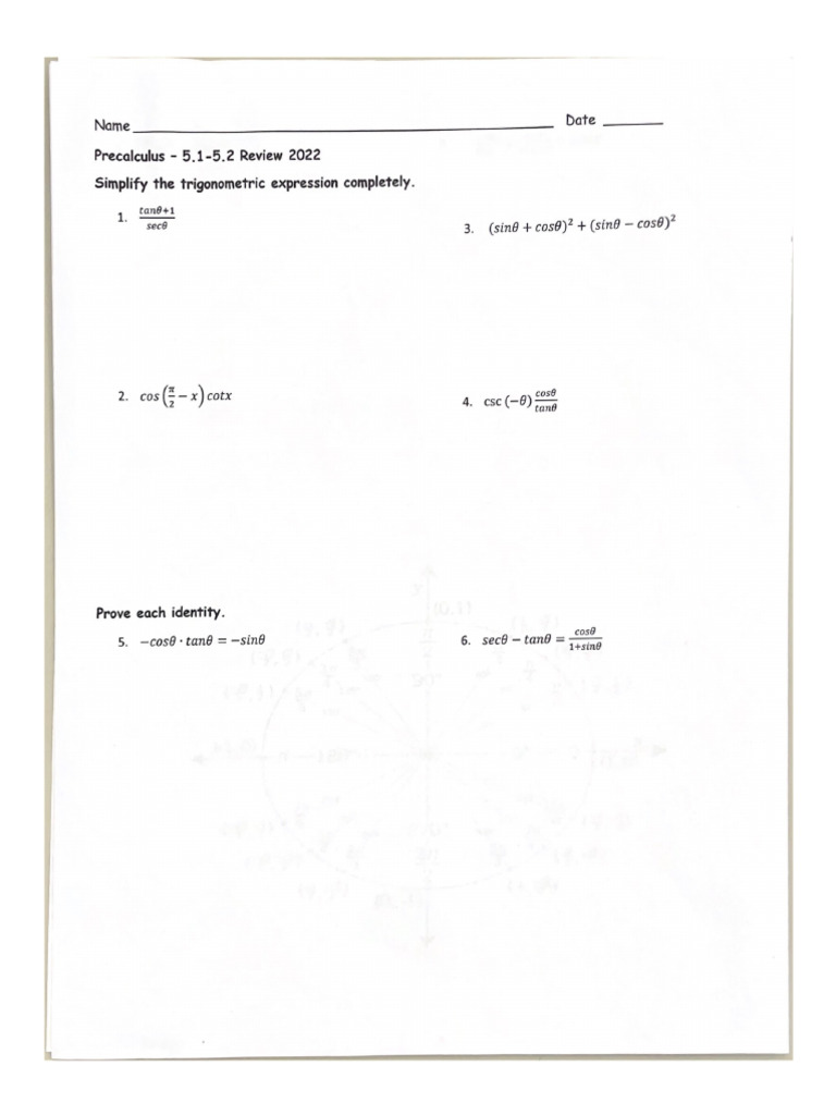 5.1-5.2 Review 2022 | PDF