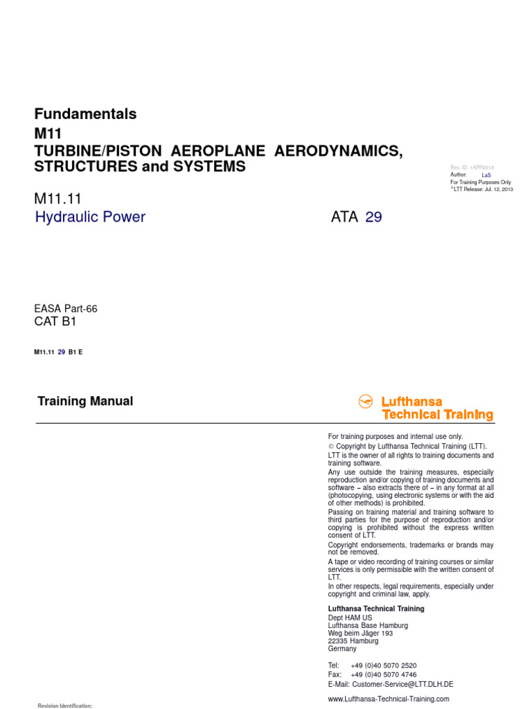 B1-11c Aircraft Systems (Airframe) - LTT - (Topic 11.11 Hydraulic ...