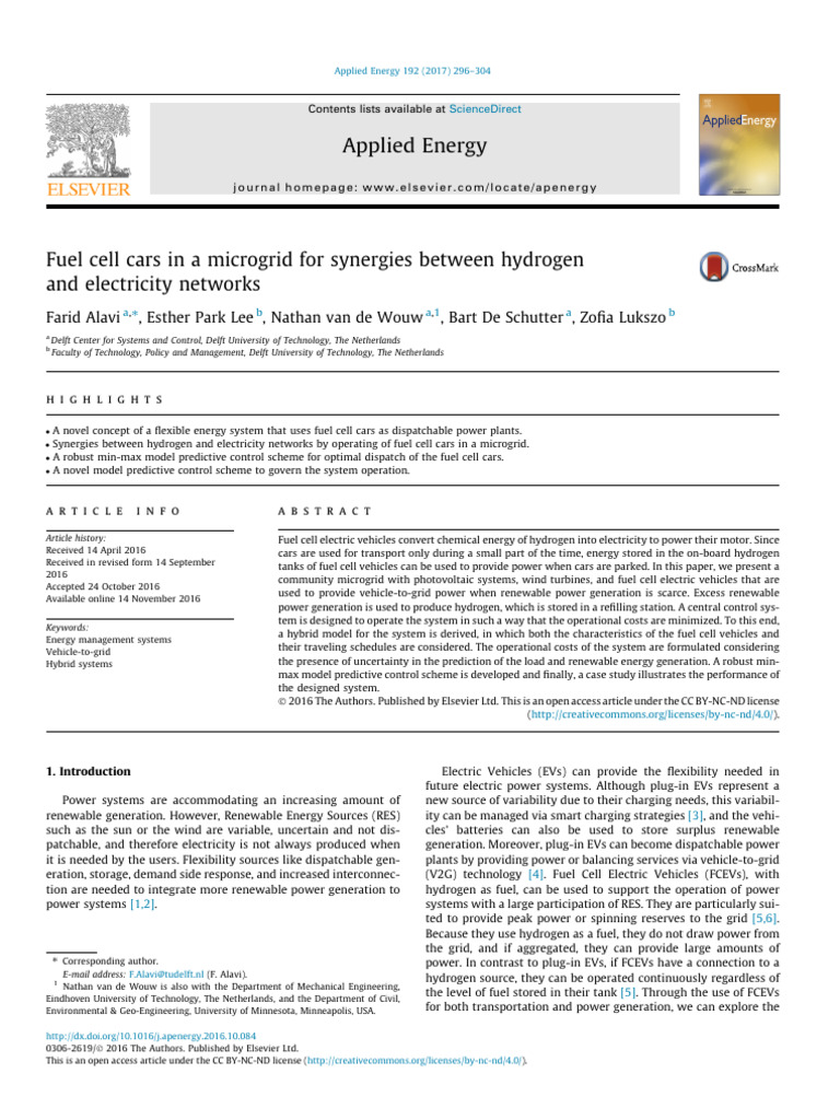 Fuel Cell Cars in A Microgrid For Synergies Between Hydrogen - 2017 ... Fuel Cell Cars in A Microgrid For Synergies Between Hydrogen - 2017 ...