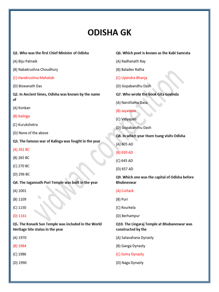 Odisha GK | PDF