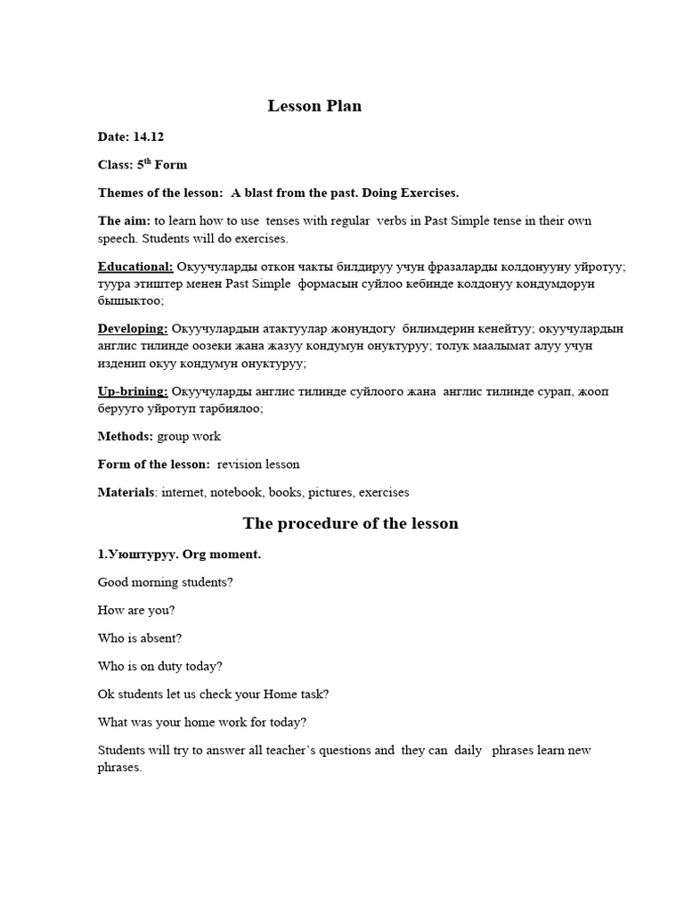 A Blast From The Past. Doing Exercises. | PDF