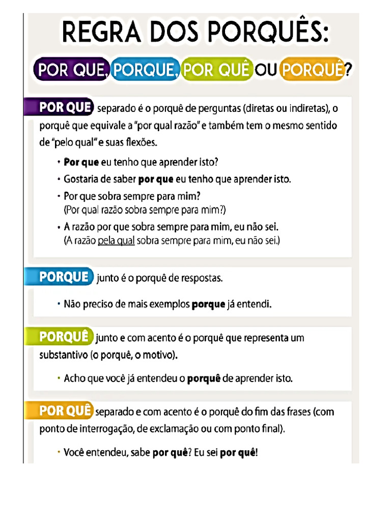 Regras Uso Dos Porquês | PDF