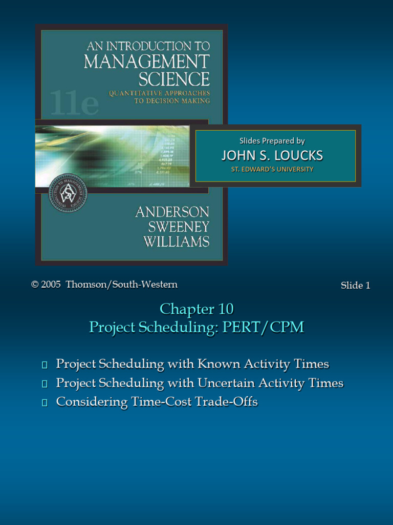 Project Scheduling (PERT CPM) | PDF | Projects | Operations Research