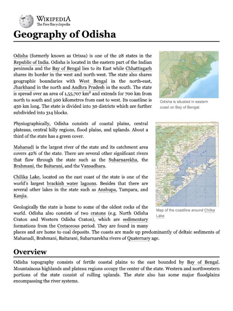 Geography of Odisha | PDF