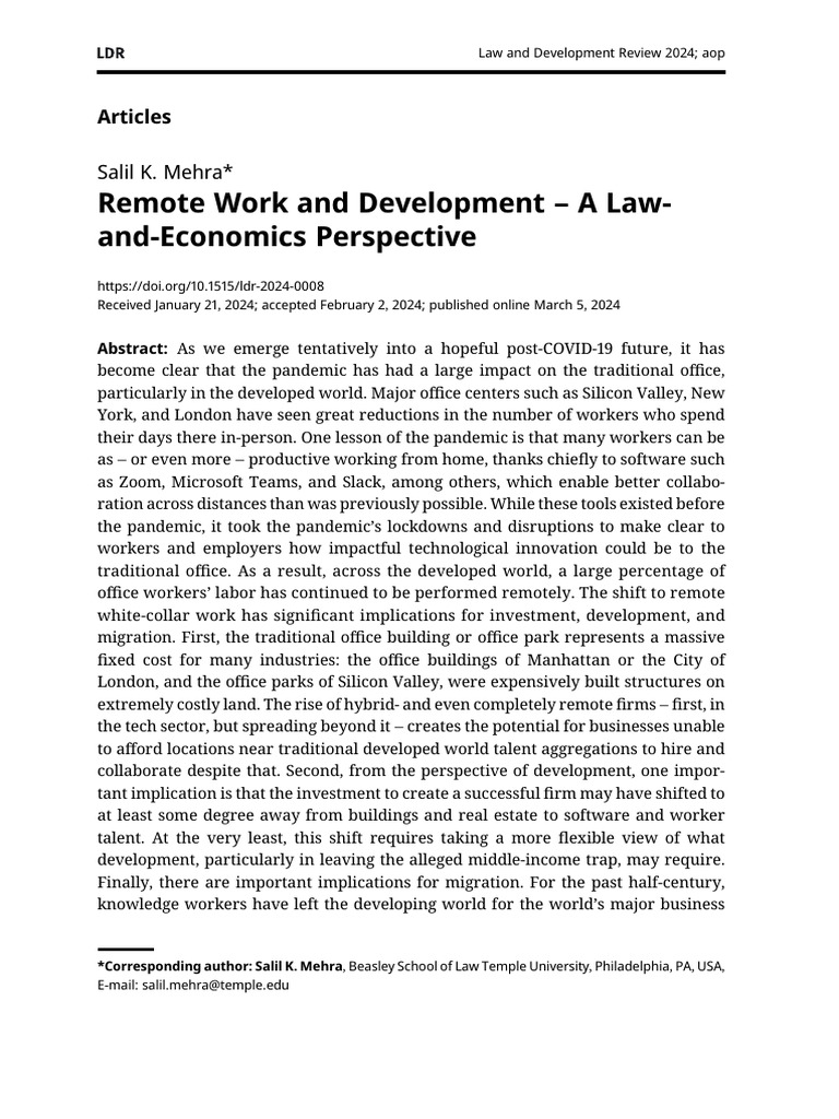 10.1515 - LDR 2024 0008 | PDF | Taxes | Human Migration