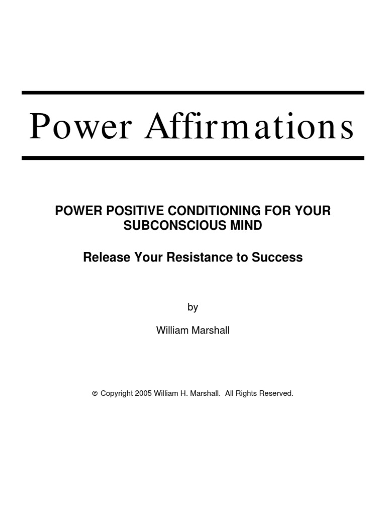 Power Affirmations E-Book | PDF | Compact Disc | E Books