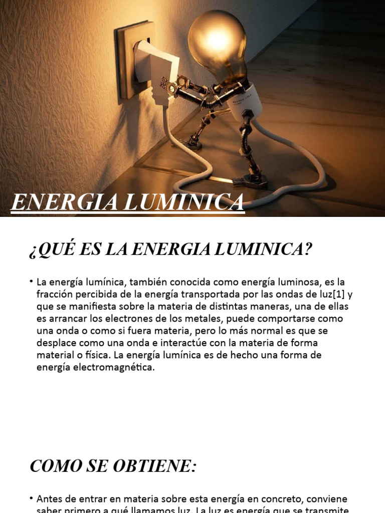 Qué es la energía lumínica y sus ejemplos | PDF