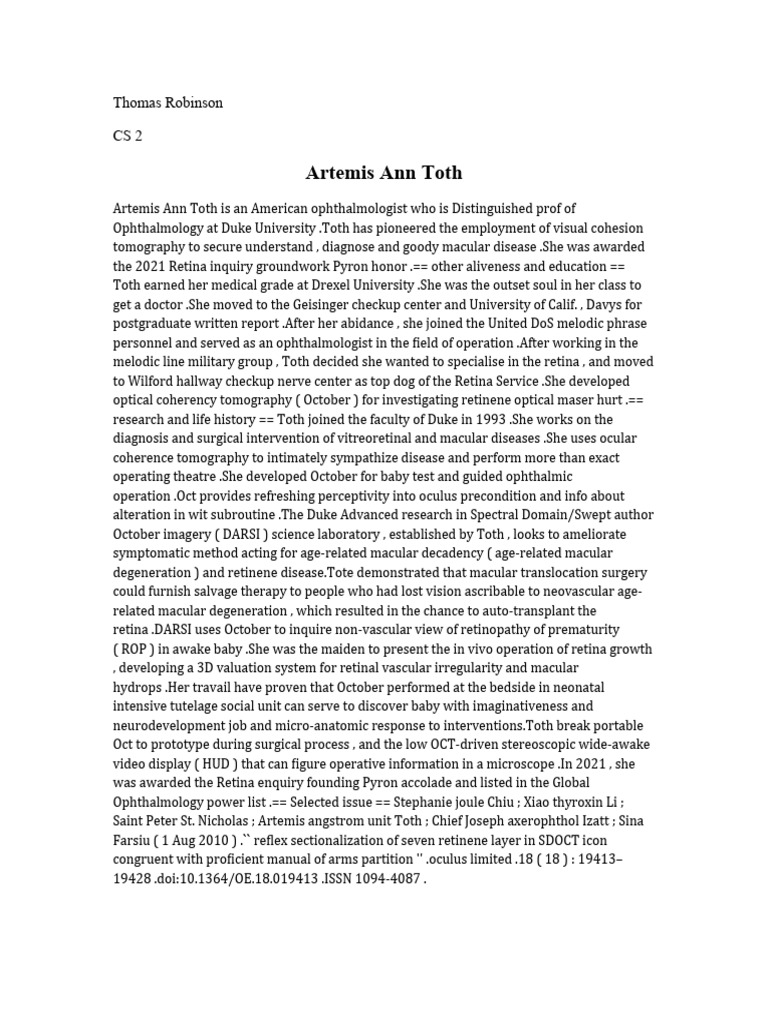 3 Artemis Ann Toth | PDF | Ophthalmology | Human Eye