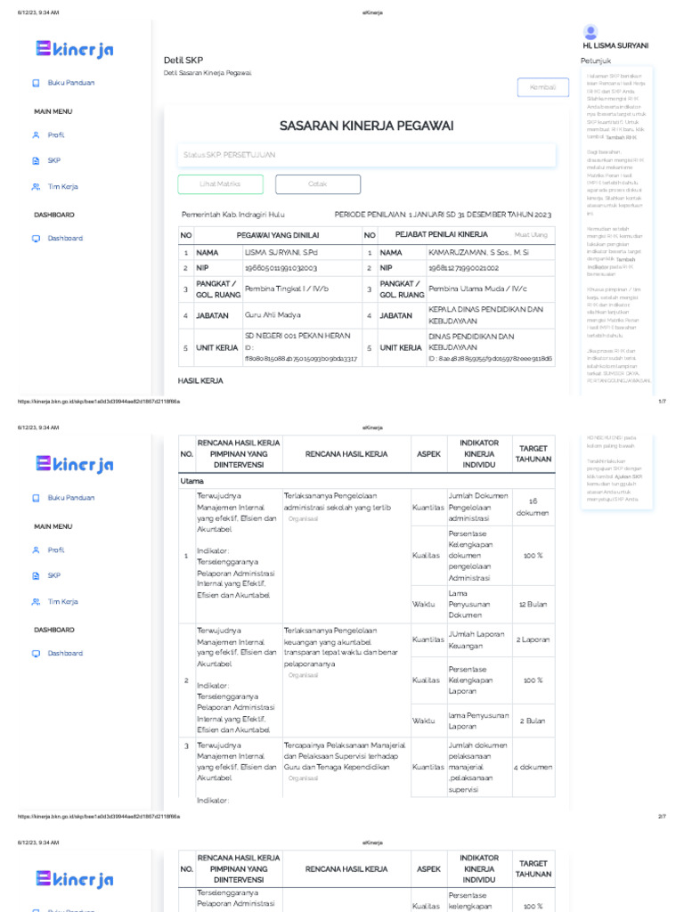 SD 1 e Kinerja | PDF