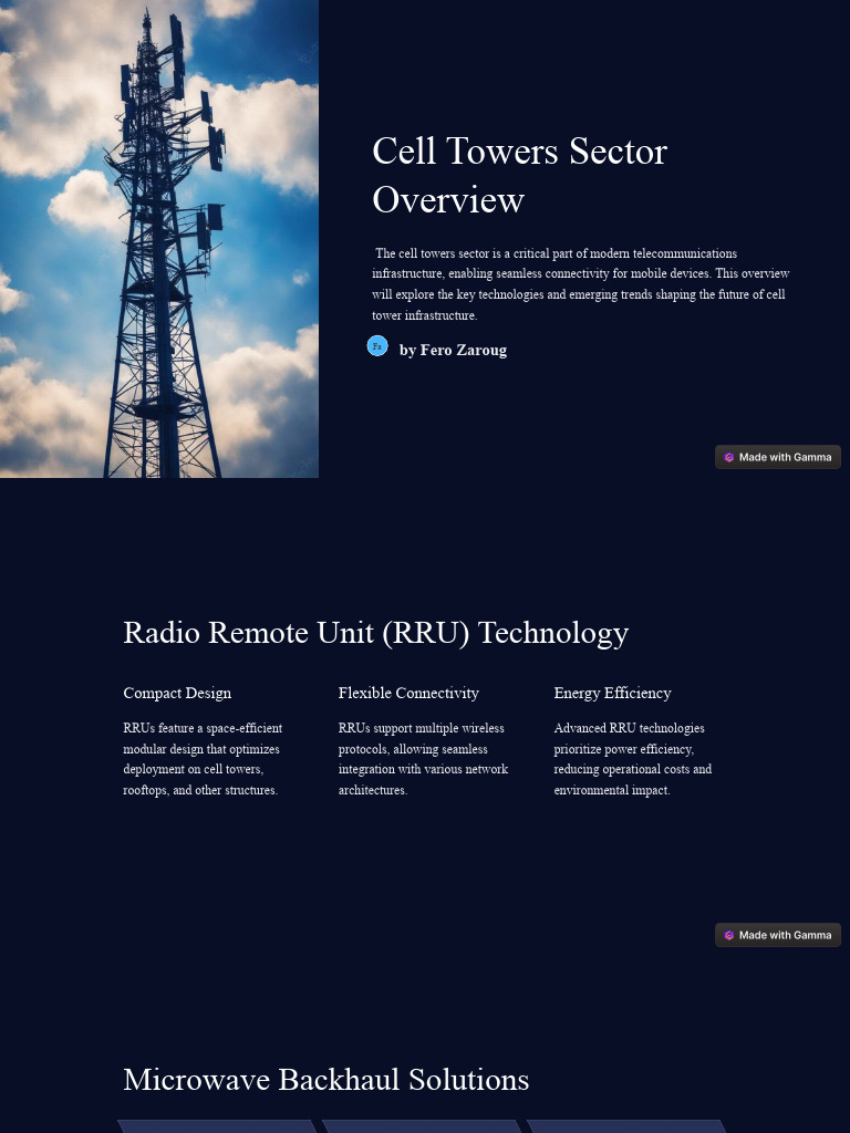 Cell Towers Sector Overview | PDF | Automation | Computer Network