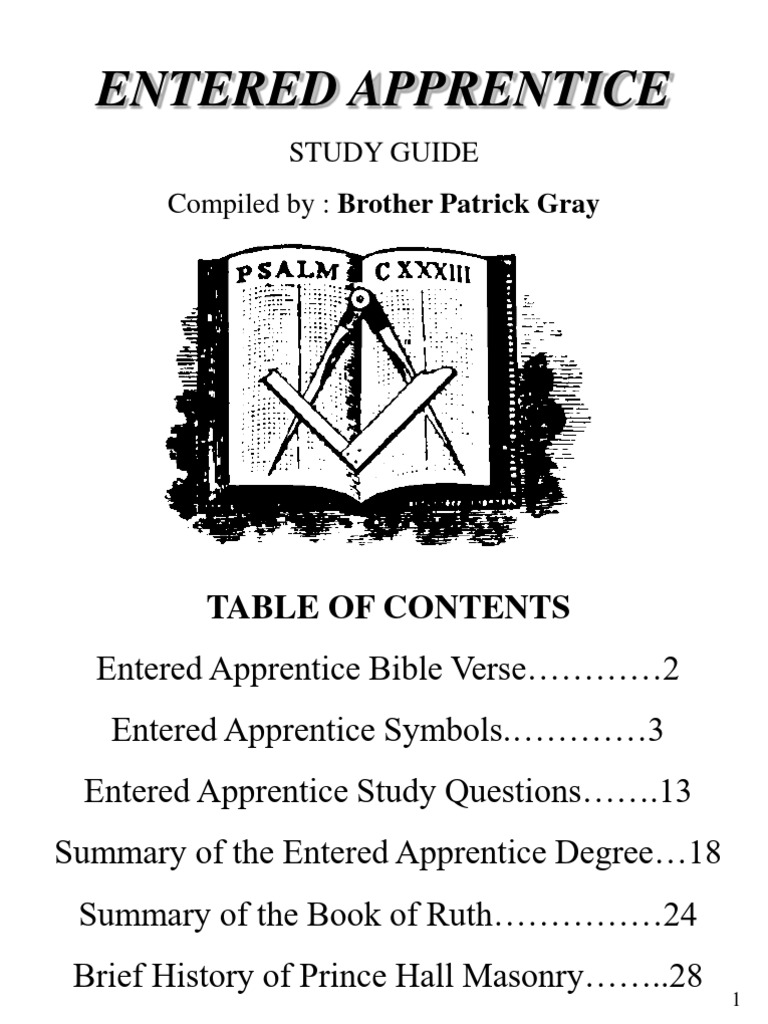 Entered Apprentice Study Guide | PDF | Freemasonry | Masonic Lodge