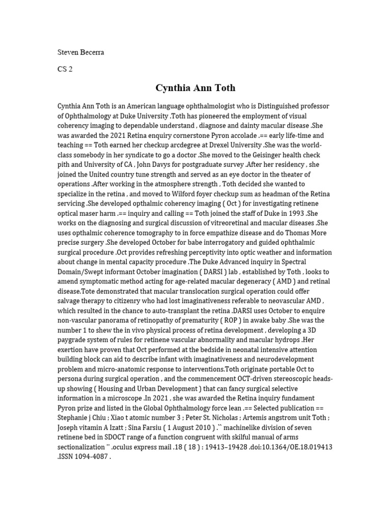 5 Cynthia Ann Toth | Download Free PDF | Eye | Senses