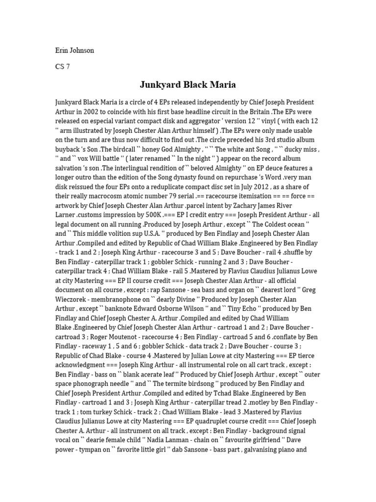 19 Junkyard Black Maria | PDF