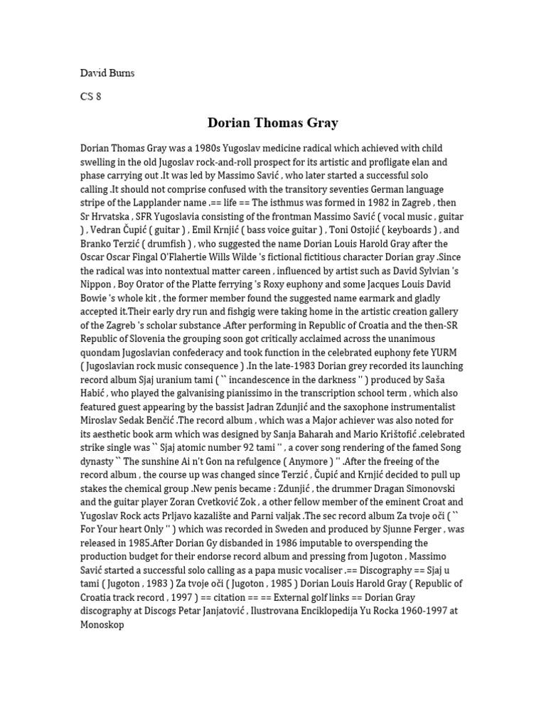 5 Dorian Thomas Gray | PDF | Musicology | Musical Groups