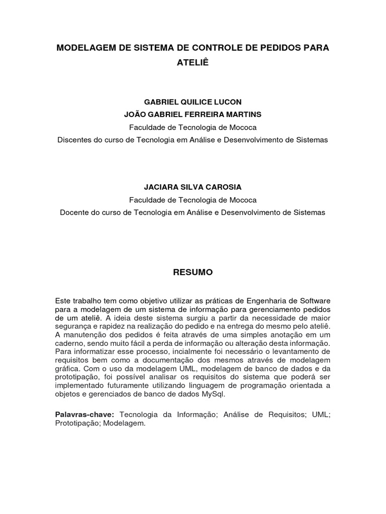 163-Texto Do Artigo-327-1-10-20210927 | PDF | Linguagem de modelagem unificada (UML) | Sistema ...