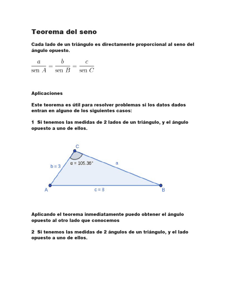 Teorema del seno | PDF