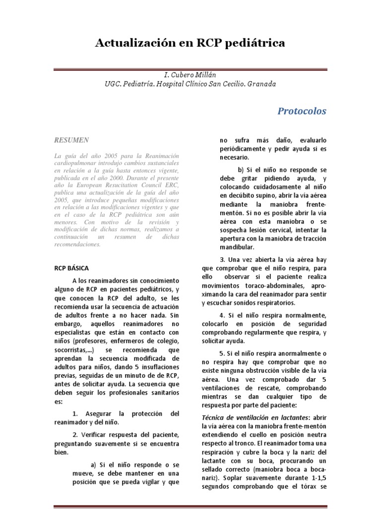 Recomendaciones RCP Pediatria | PDF